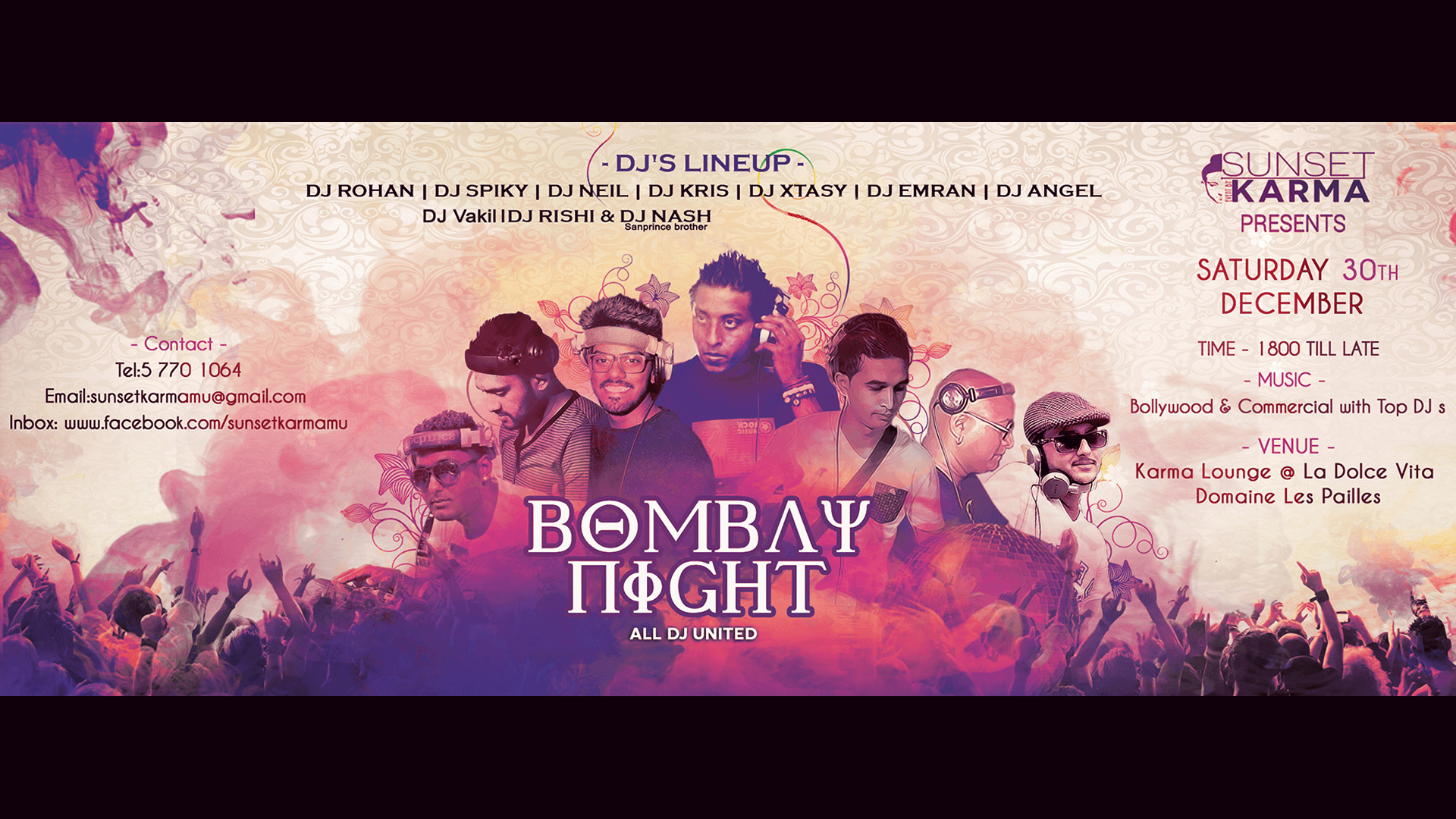 BOMBAY NIGHT All DJ UNITED - 30 DEC 2017 - Rézo Booking